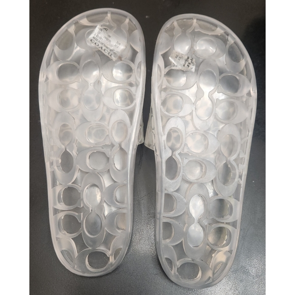 Coach | Shoes | Coach Clear And Metallic Slides | Poshmark